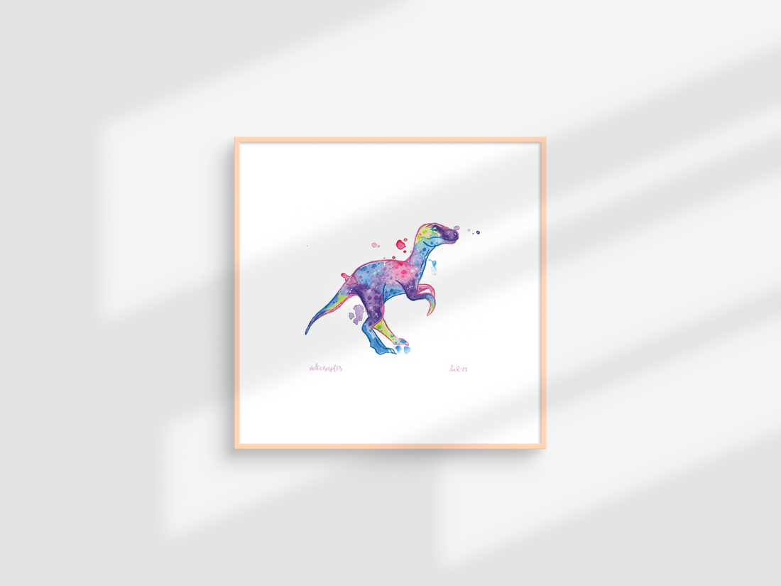 Velociraptor (Raptor) Watercolour Art Print – Mairi Makes